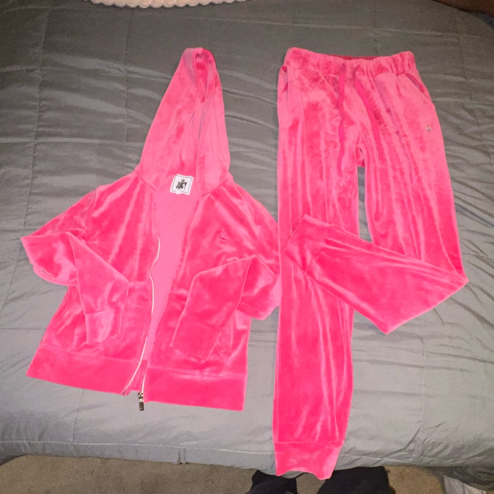 Juicy Couture Pink Velvet Track Suit - Gem